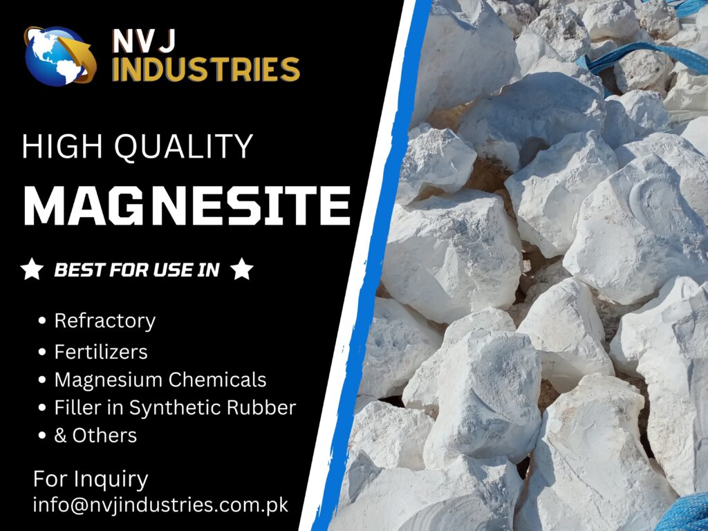 Raw Magnesite Lumps Exporter in Pakistan - NVJ Industries